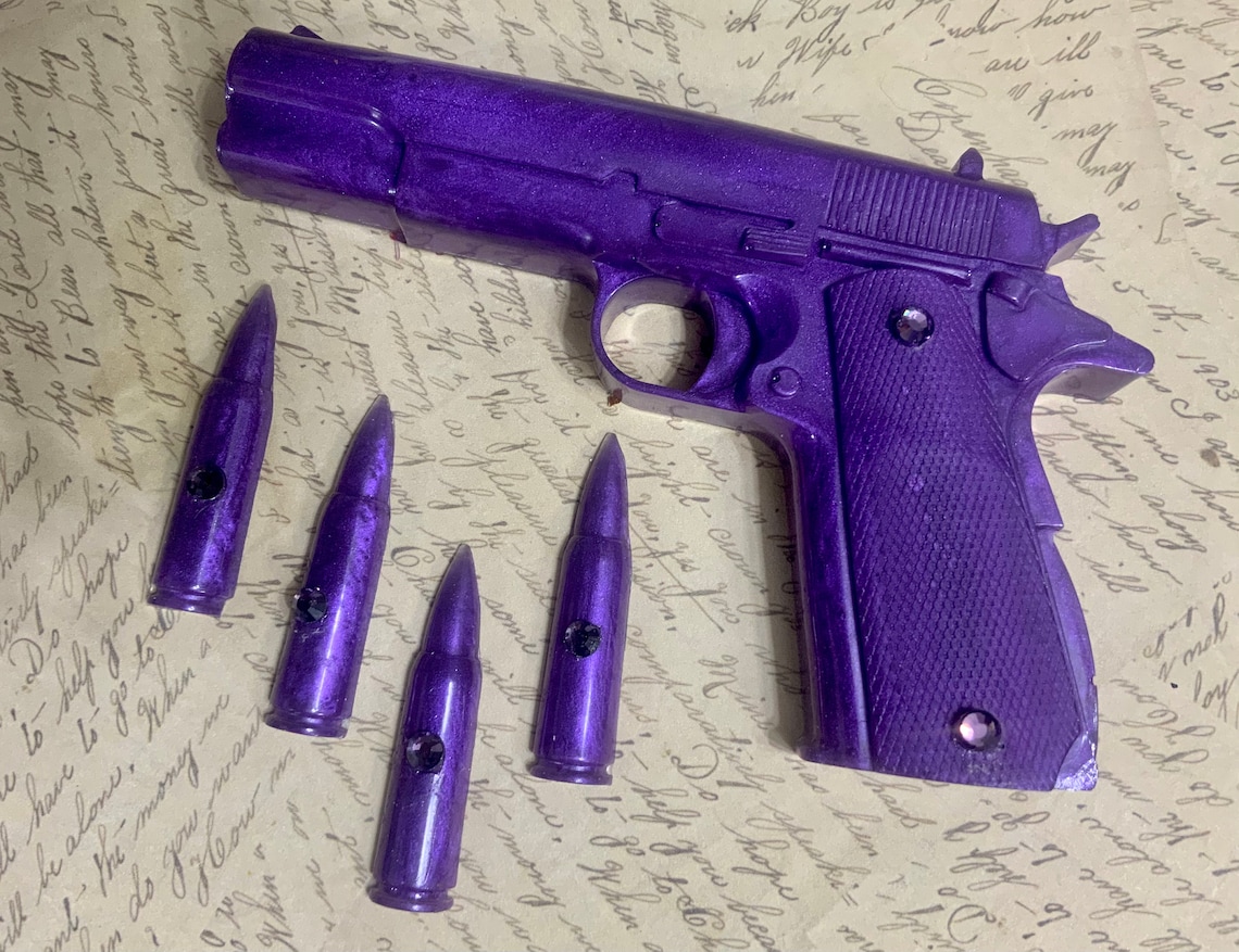 Sincerely Violet Resin Gun Purple Pistol ETSY Gun Model Colt | Etsy