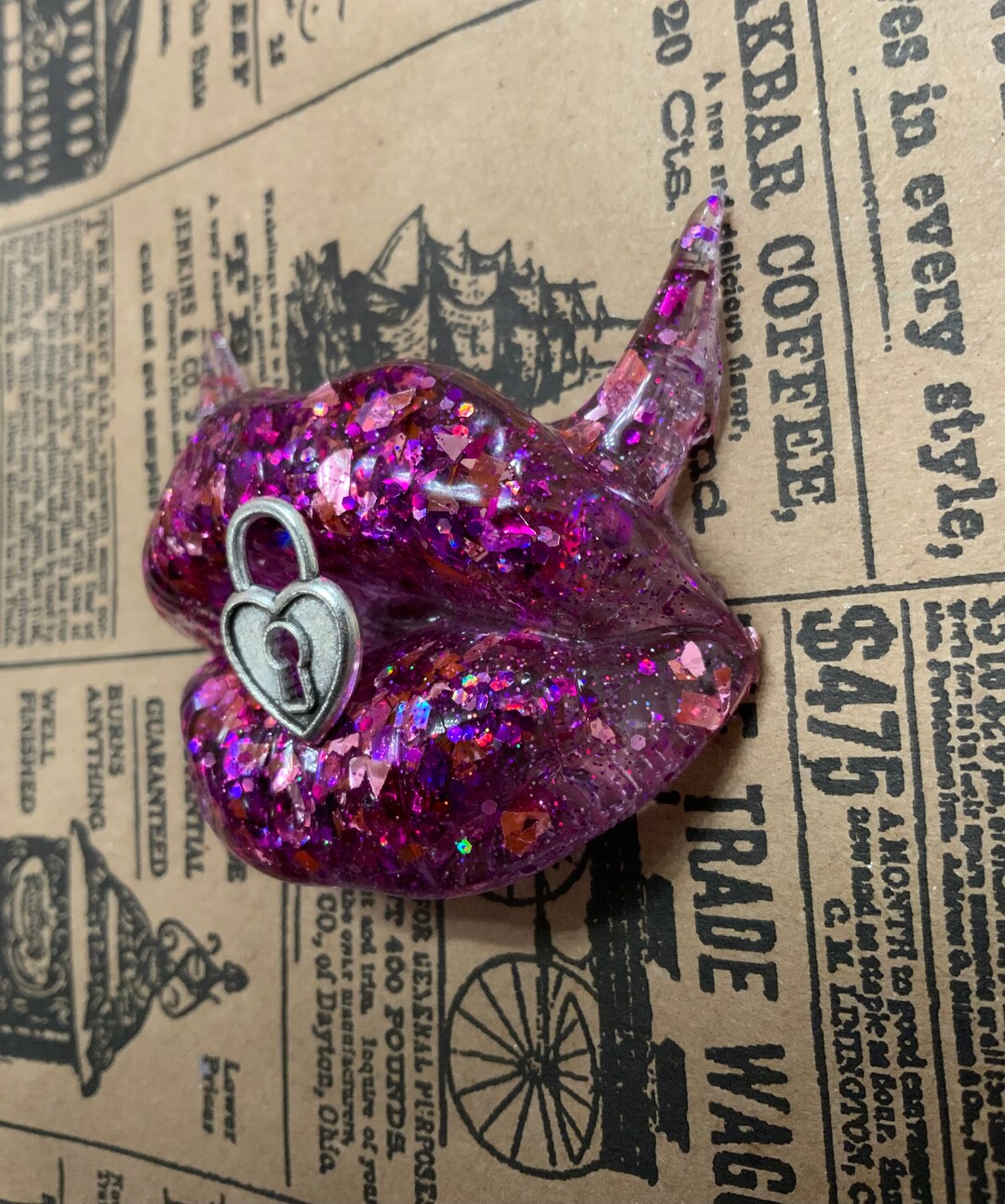 Locked up Resin Lips Large Red Lips Display Lips Fridge Magnet Vanity ...