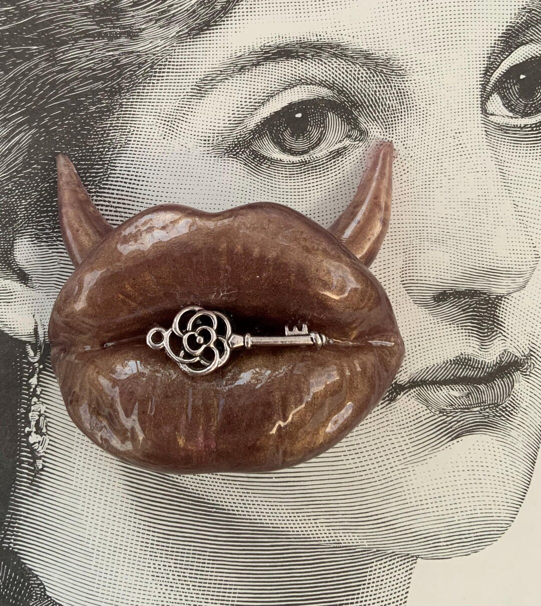 Key Control Resin Lips Brown Lips Valentines Gifts Lips With Key ...