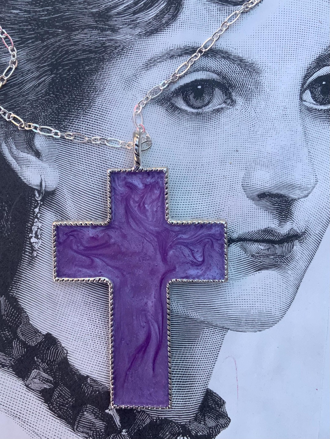 Purity Chunky Cross Purple Resin Cross Lavender Jewelry Large Cross ...