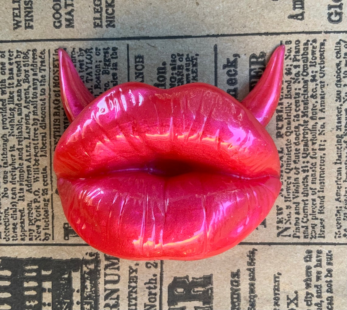 Eye Candy Resin Lips Large Hot Pink Lips Fridge Magnet Valentines Gifts ...
