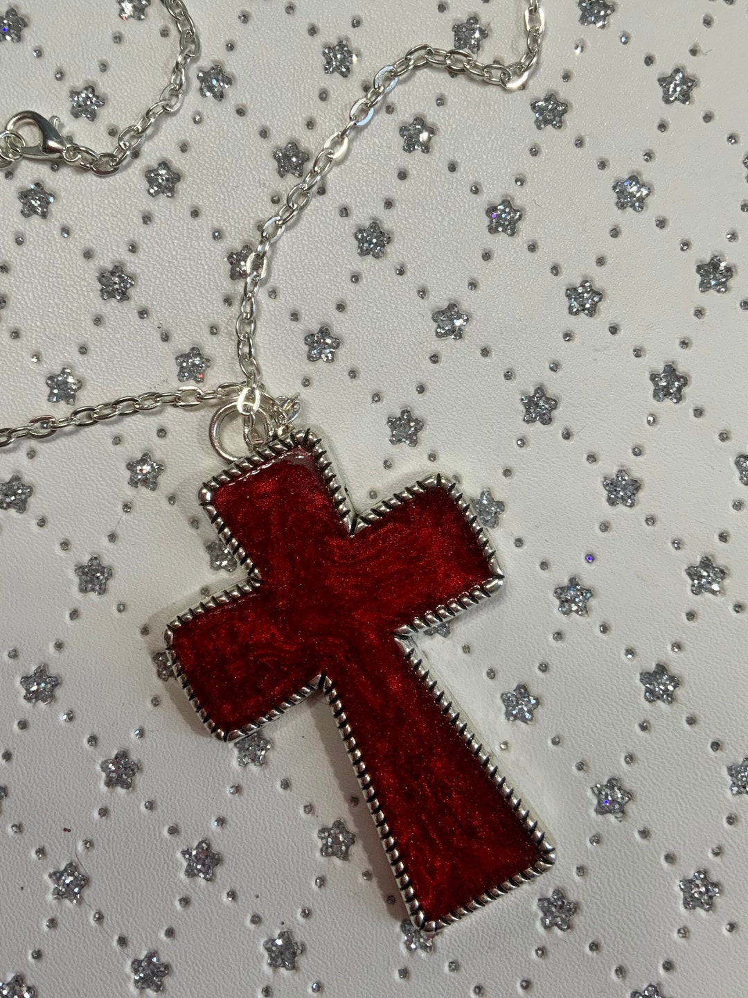 Belladonna Chunky Cross Pendant Boho Eclectic Free Spirit Resin Cross ...
