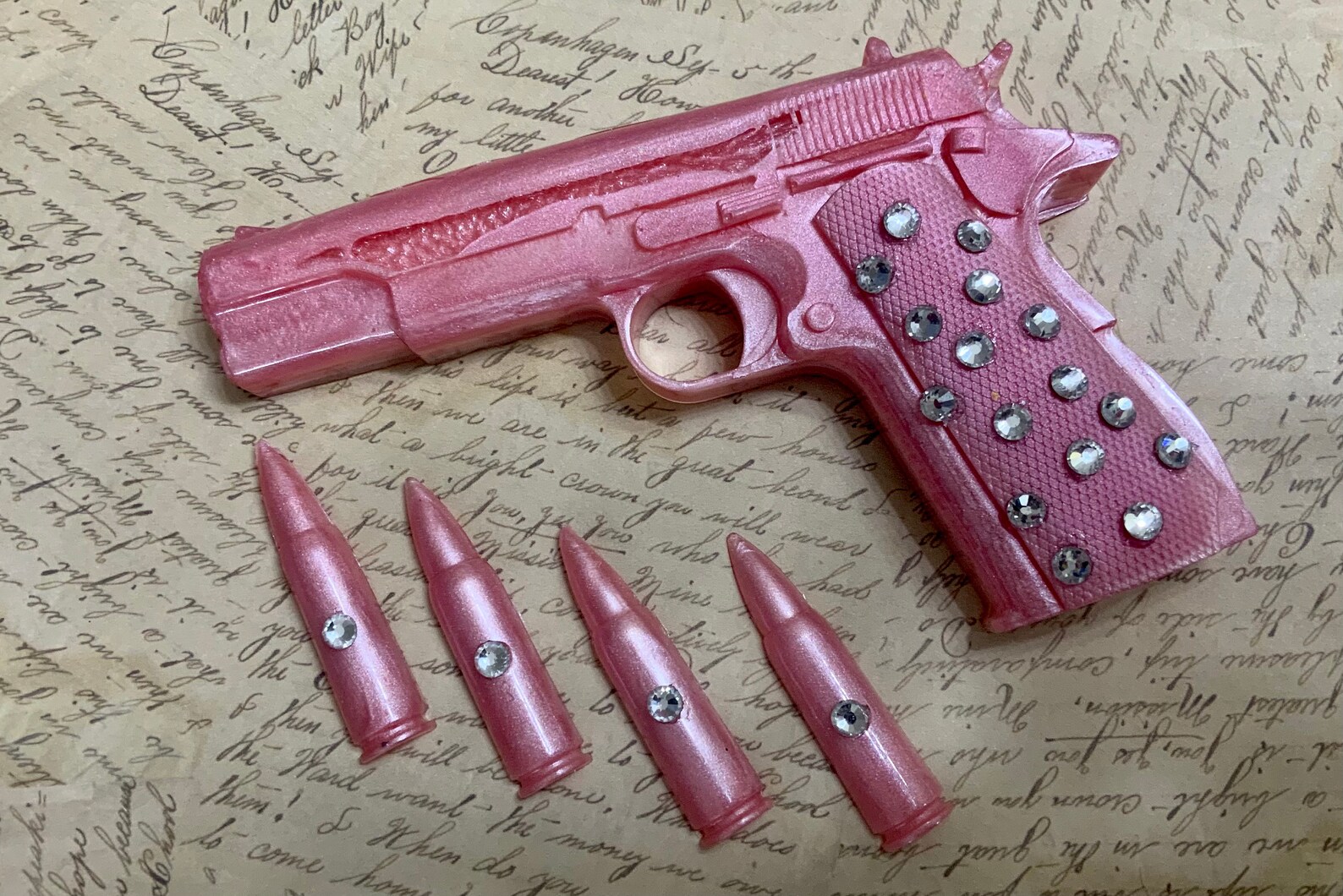Flesh and Bone Gun Pistol ETSY Gun Model Pink Handgun Gun | Etsy