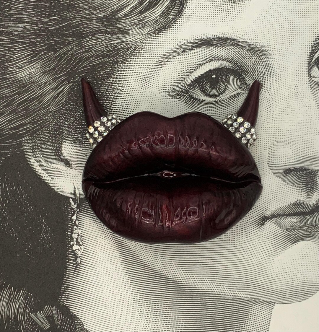 Pin Prick Resin Lips Deep Red Lip Fridge Magnet Pretty Candy Etsy Lip ...