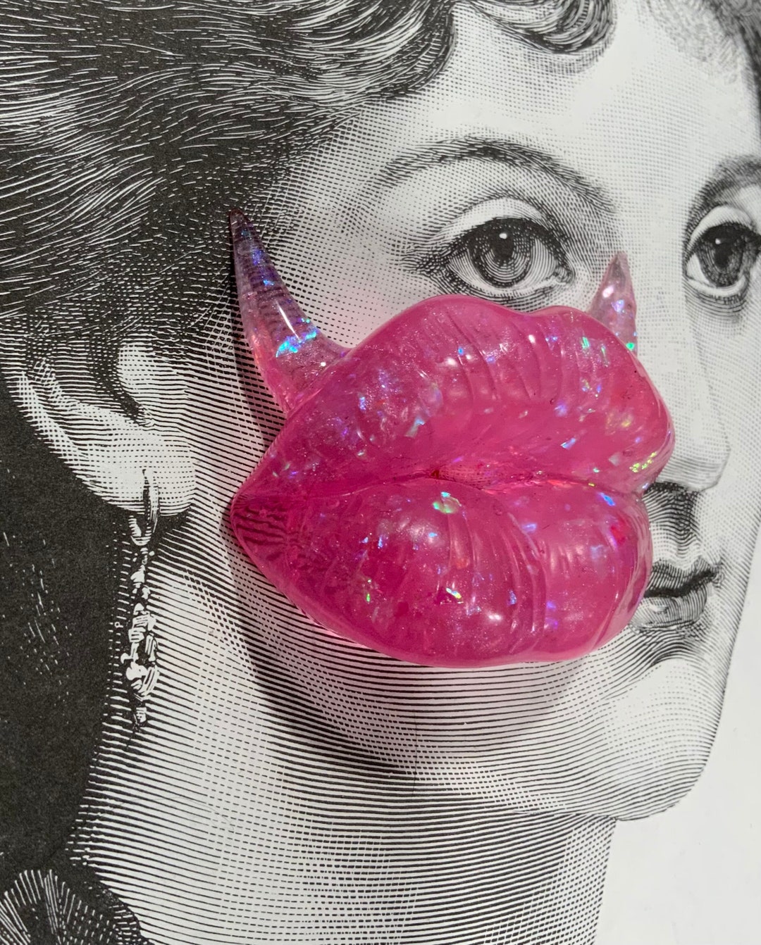 Pixie Stick Pink Lip Display Lips ETSY Fridge Magnet Lips Model Lip ...