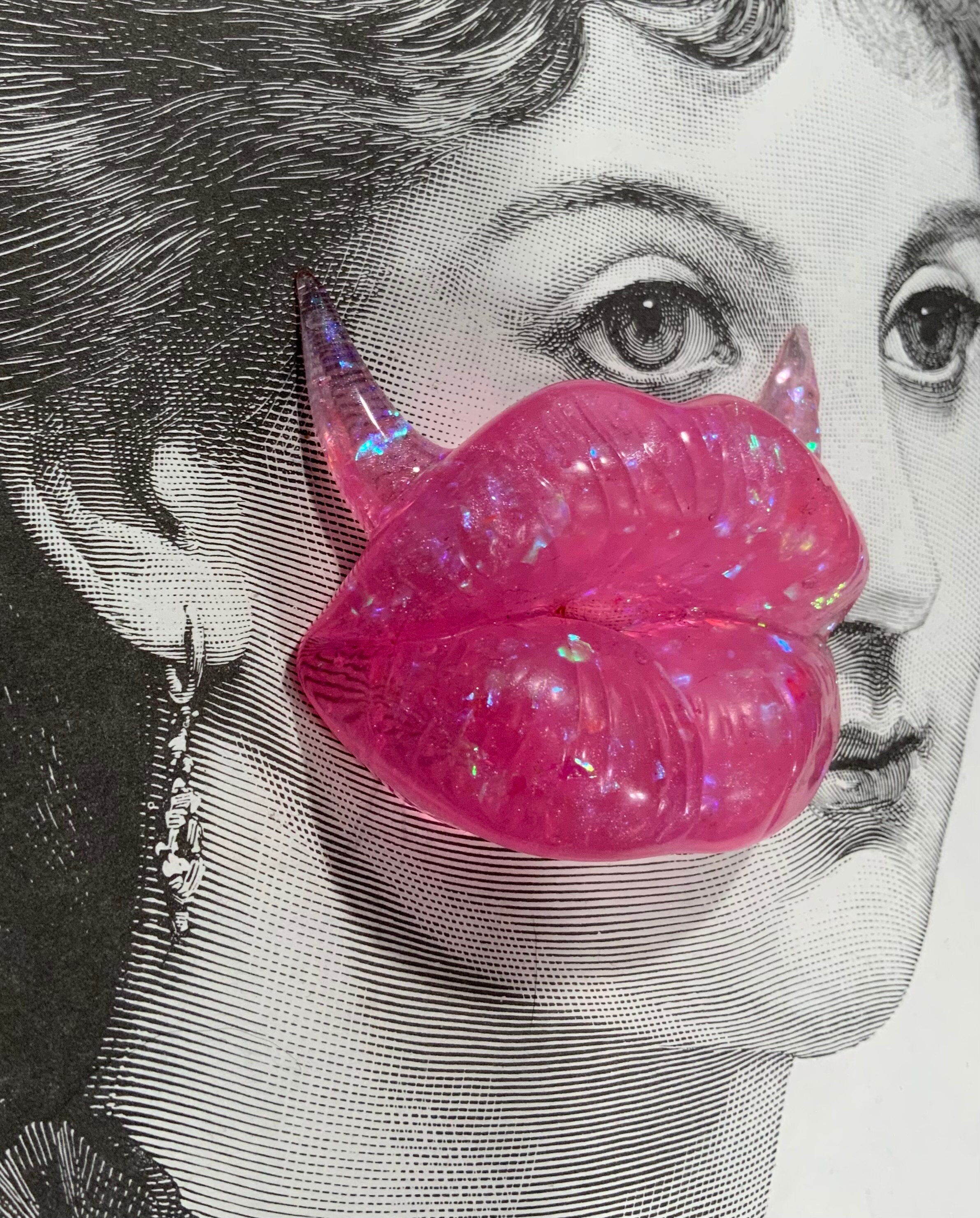 Pixie Stick Pink Lip Display Lips ETSY Fridge Magnet Lips Model Lip ...