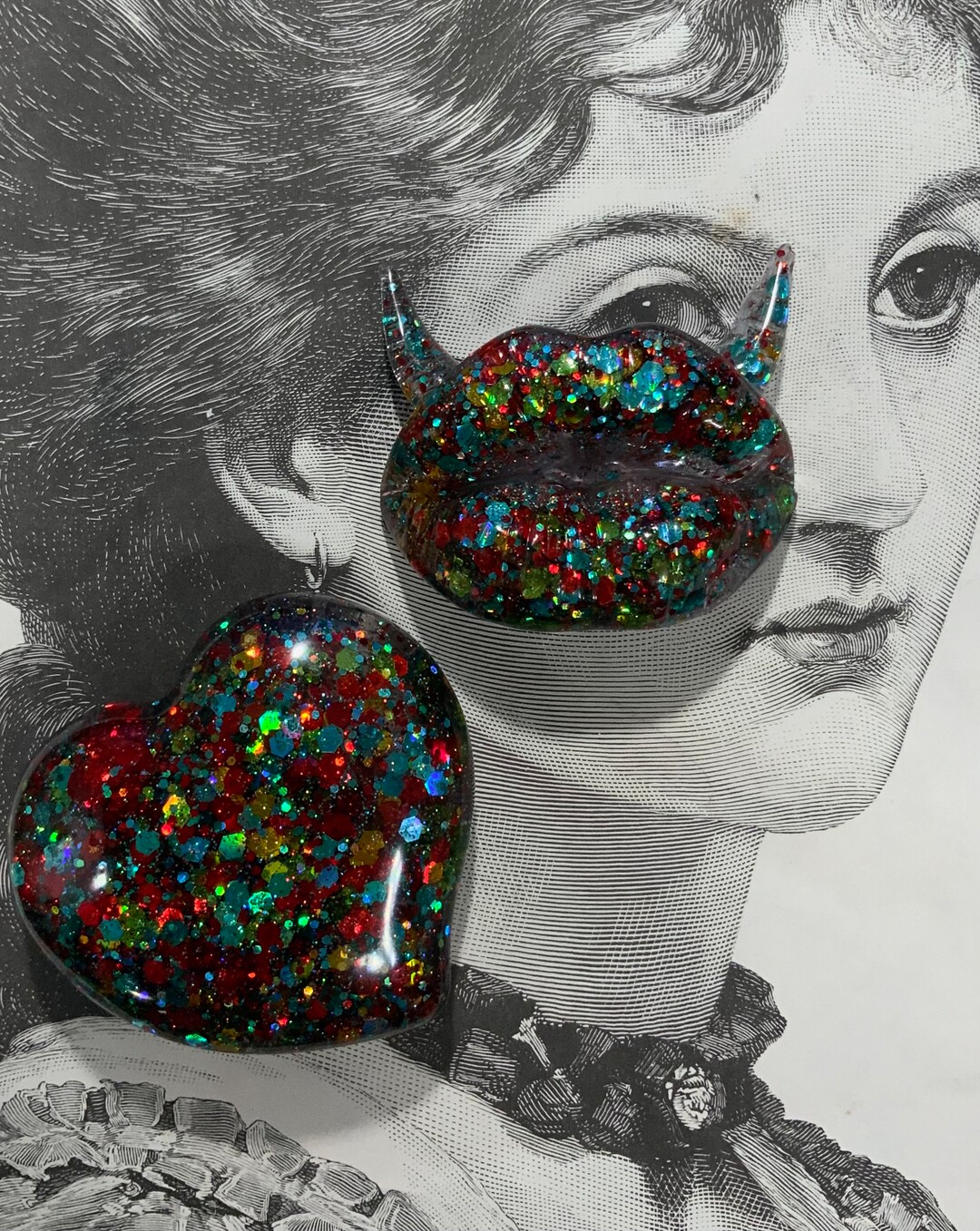 Disco Ball Set Lips Display Lip With Heart Set Oversized Lips Desk ...