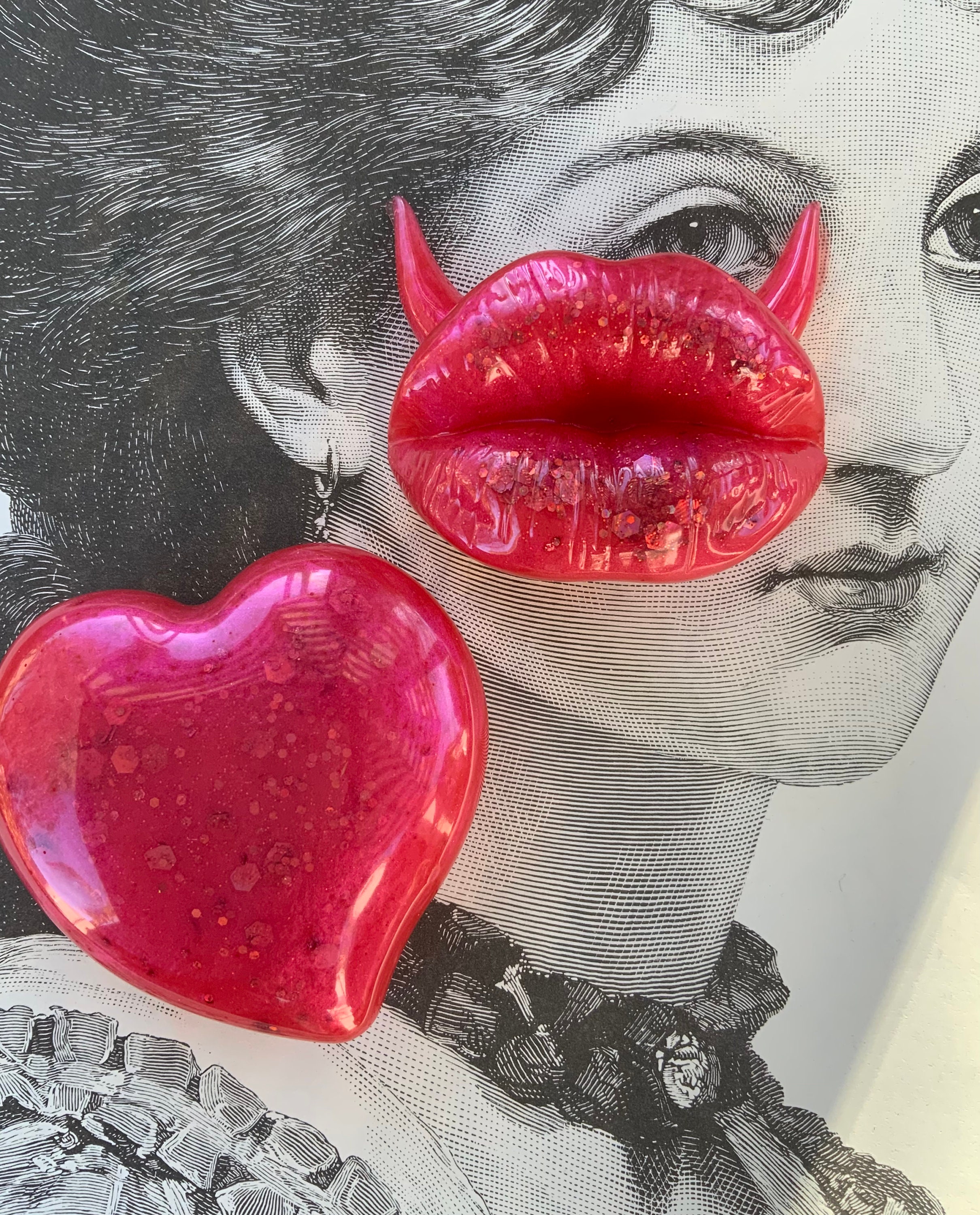 Hard Candy Set Pink Lips Display Lips With Heart Set Oversized Lips ...