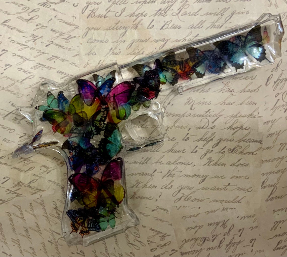 Butterflies And Boundaries Gun Resin Gun Pistol Gun Model Gun | Etsy