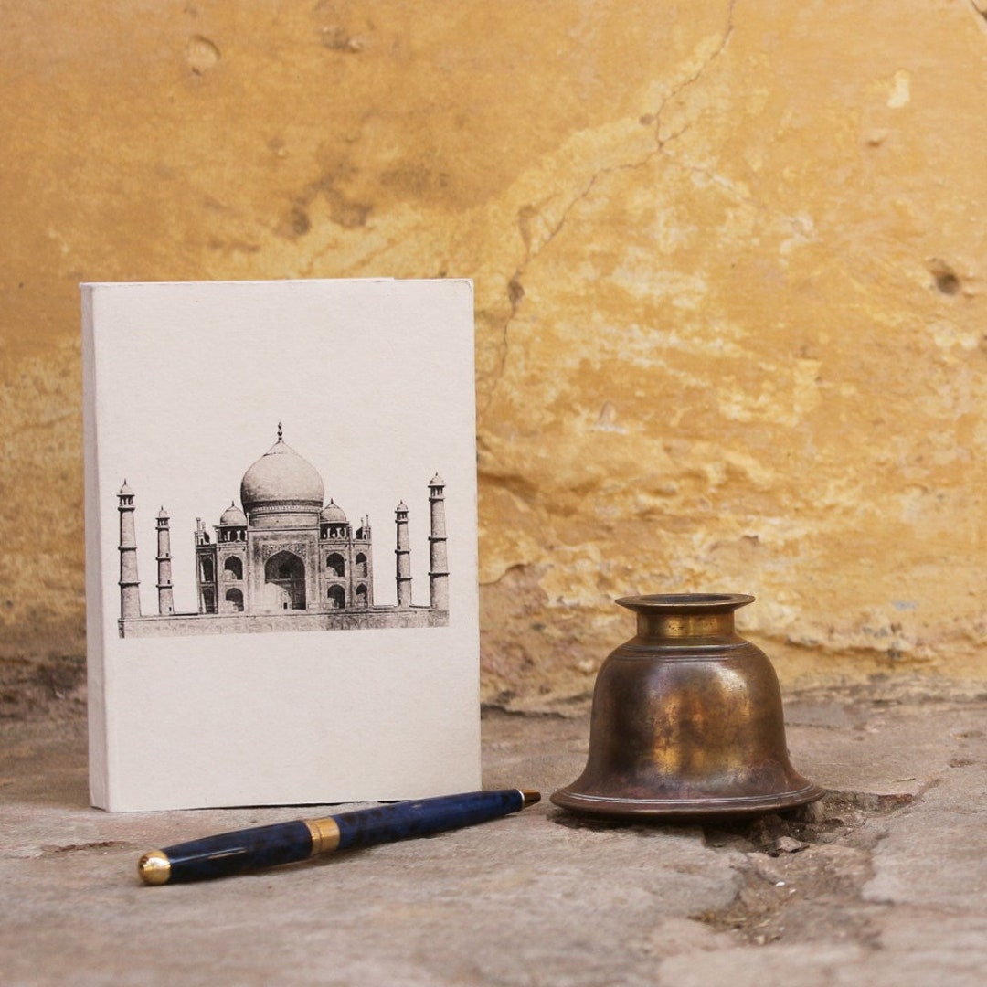 HANDMADE PAPER Notebook Taj Mahal Design 100% Recycled Newspaper ...