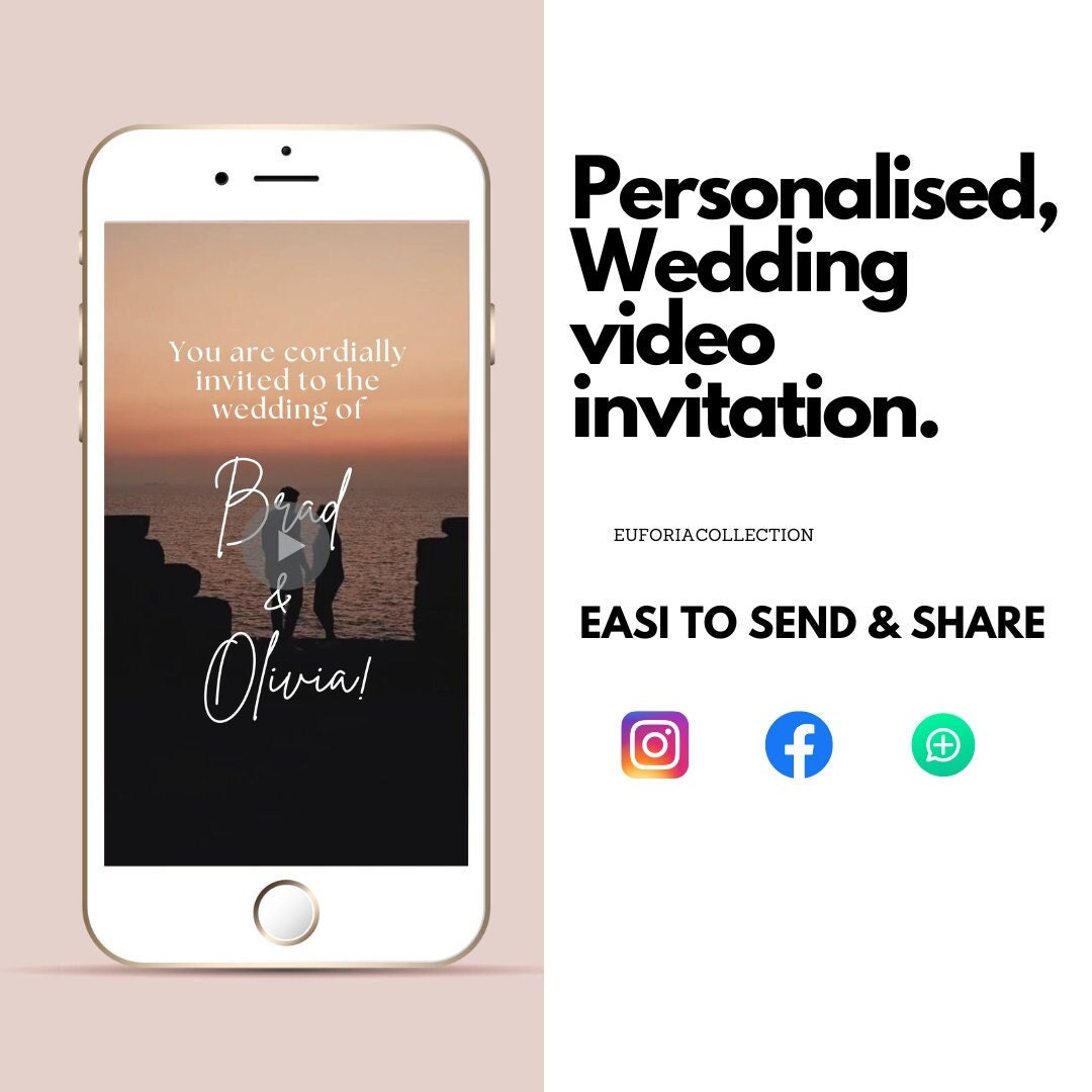 Wedding Video Invitation, Wedding Animated Card, Digital E-text Message ...