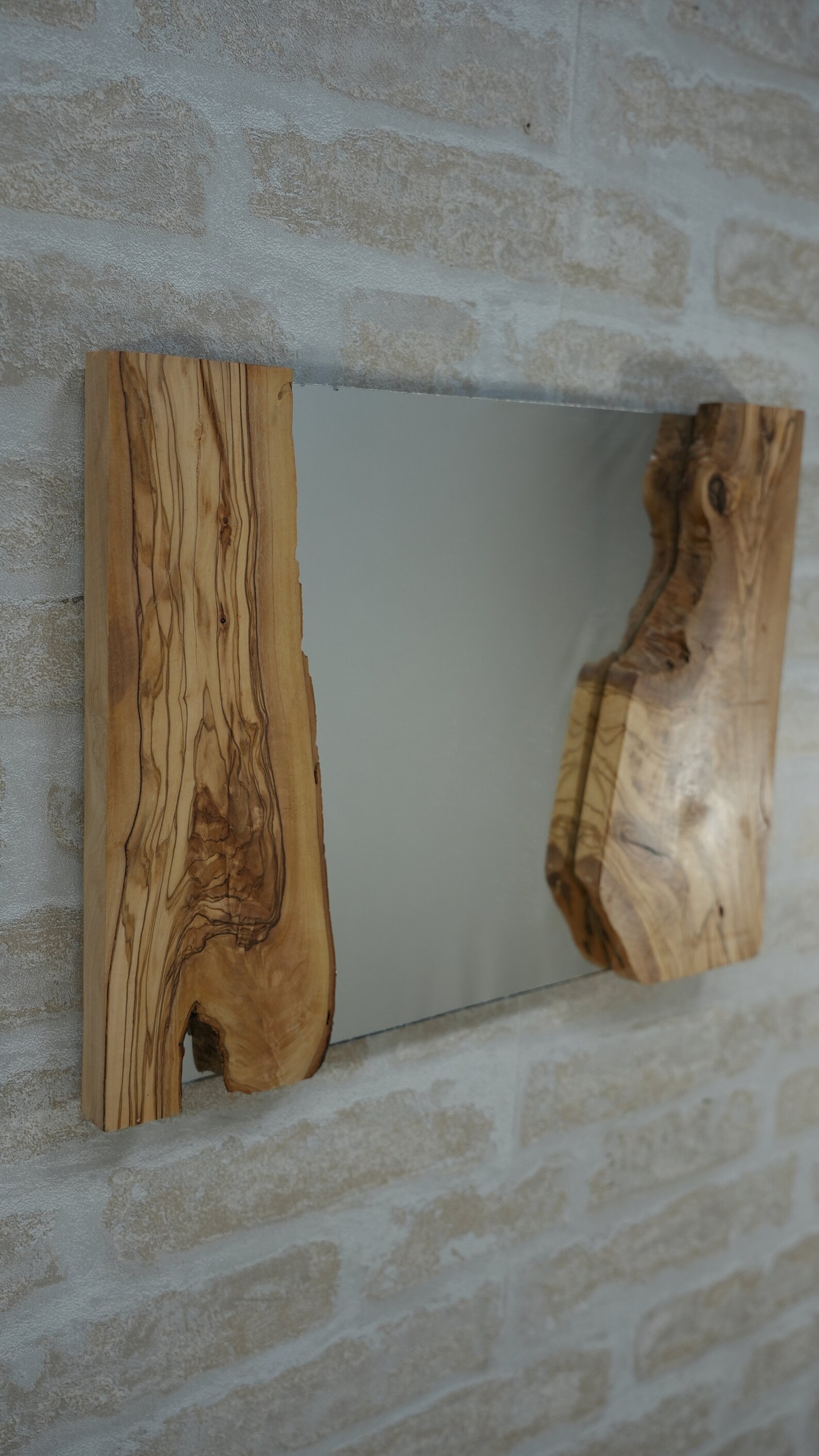 Live Edge River Mirror Rustic Olive Wood Mirror Bathroom Mirror Hanging ...