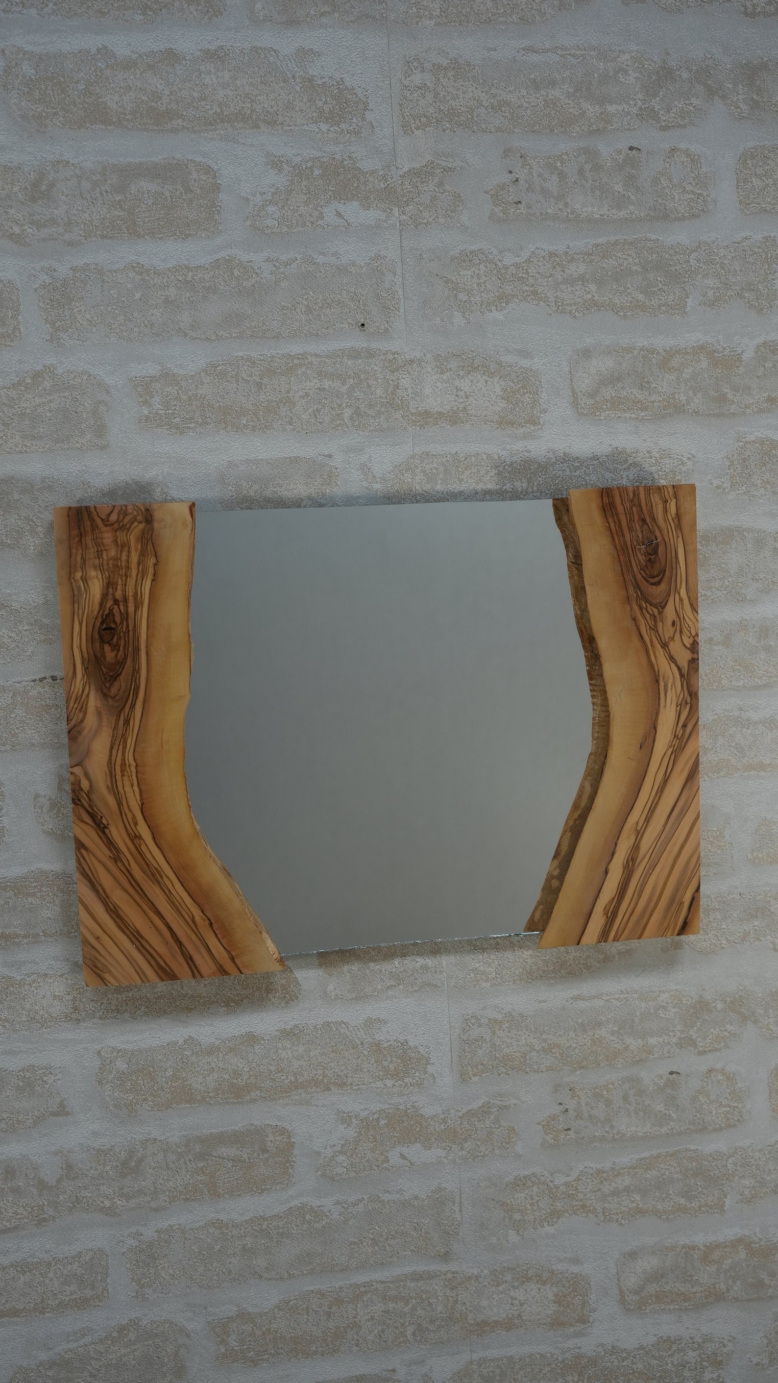 Live Edge River Mirror Rustic Olive Wood Mirror Bathroom Mirror Hanging ...