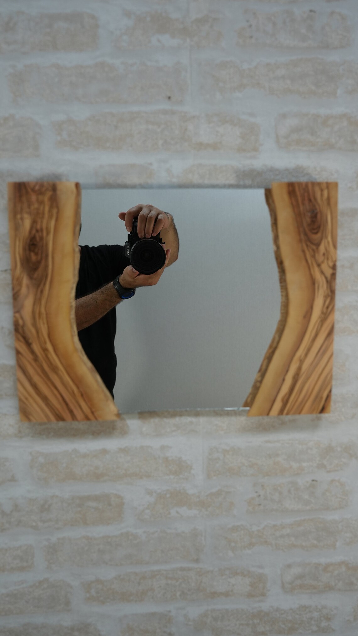 Live Edge River Mirror Rustic Olive Wood Mirror Bathroom Mirror Hanging ...