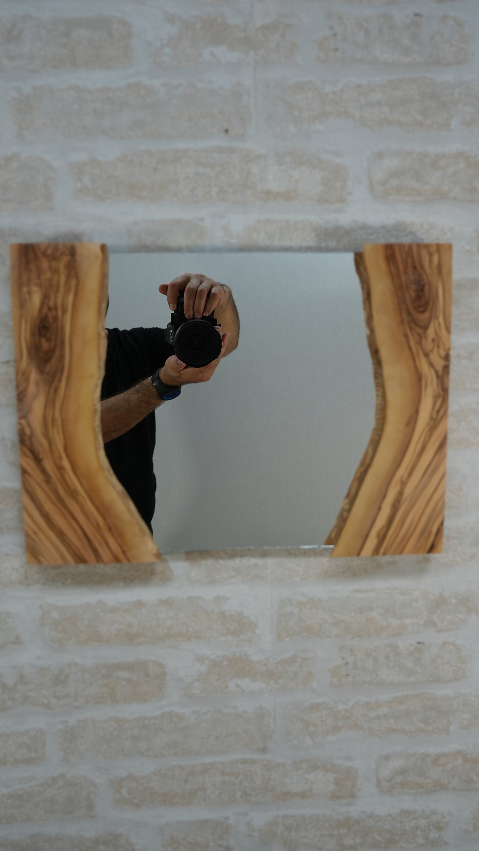 Live Edge River Mirror Rustic Olive Wood Mirror Bathroom Mirror Hanging ...