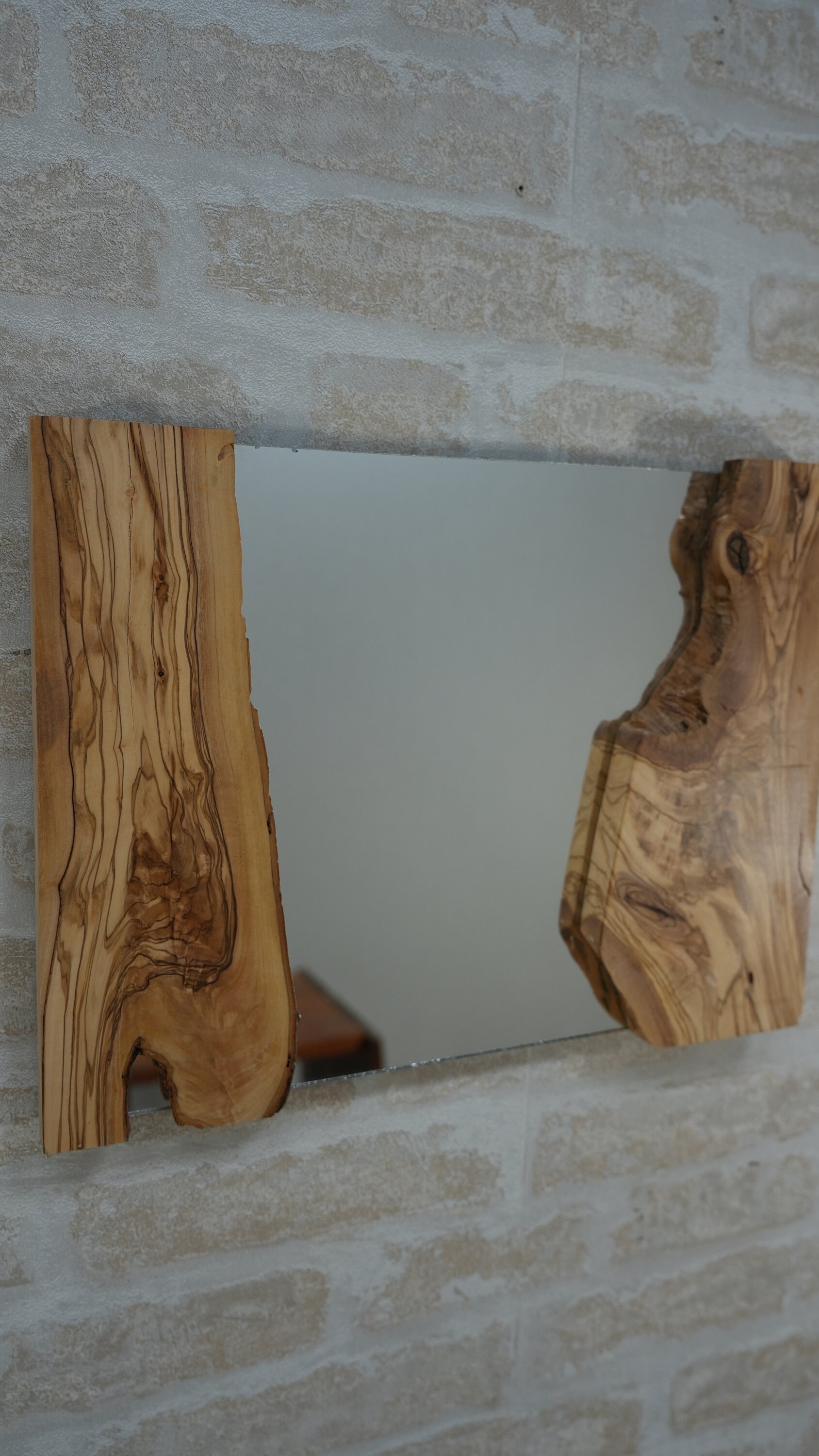 Live Edge River Mirror Rustic Olive Wood Mirror Bathroom Mirror Hanging ...