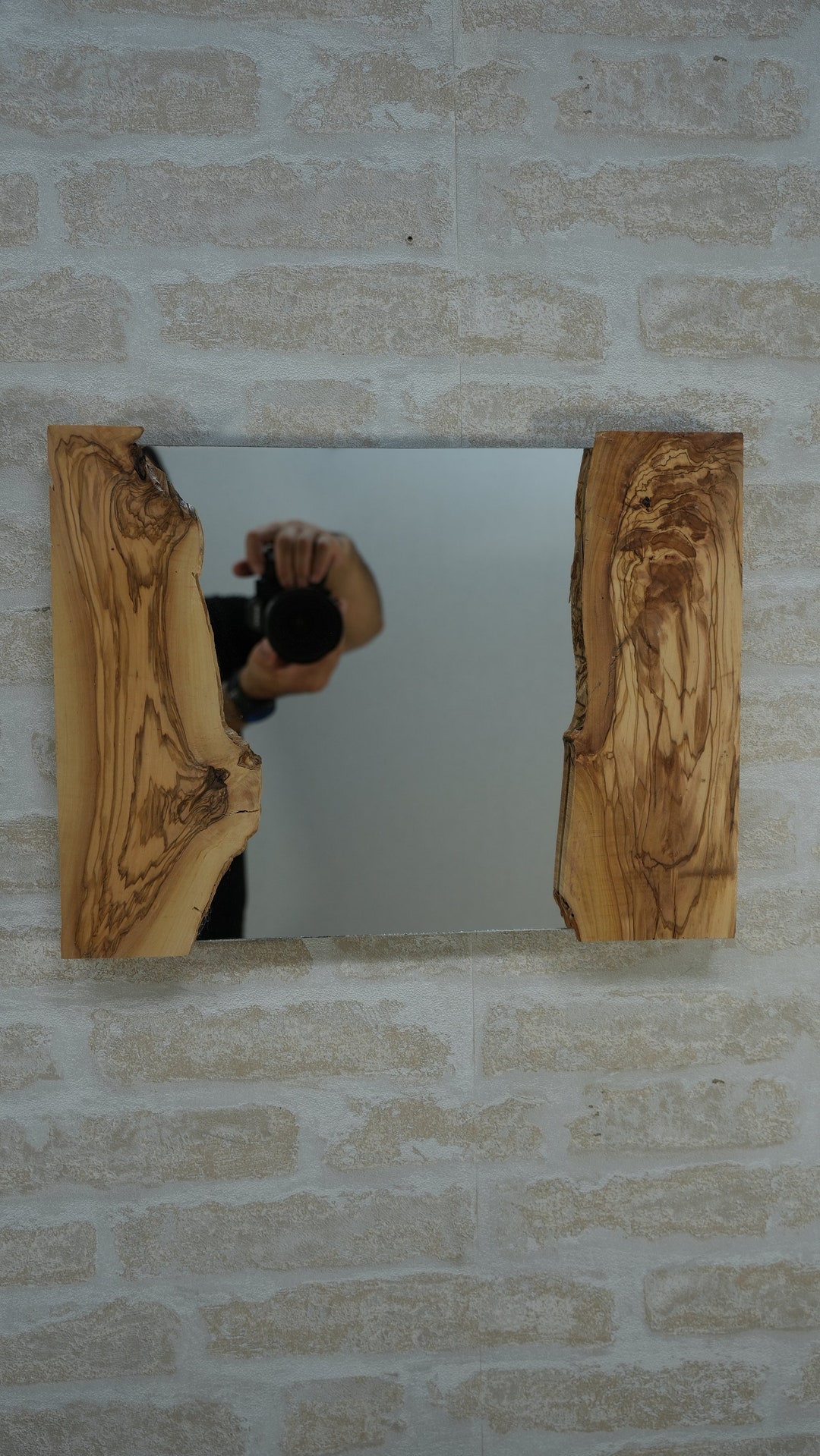 Live Edge River Mirror Rustic Olive Wood Mirror Bathroom Mirror Hanging ...