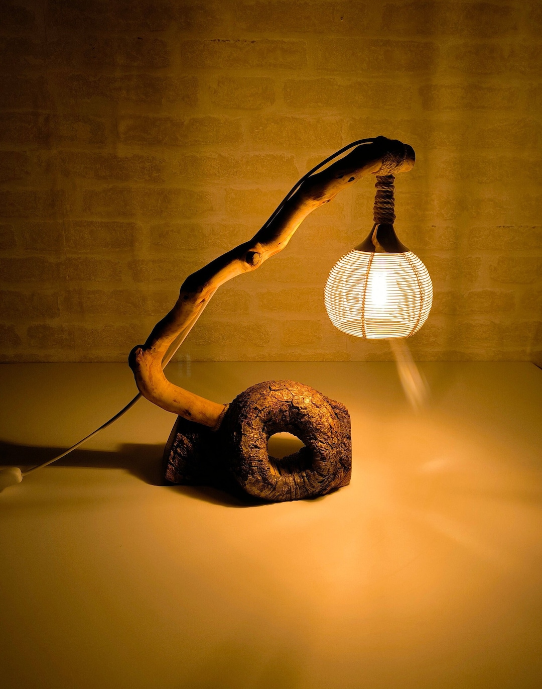 Drifwood Table Lamp / Retro Vintage Design Modern Light Fixture ...