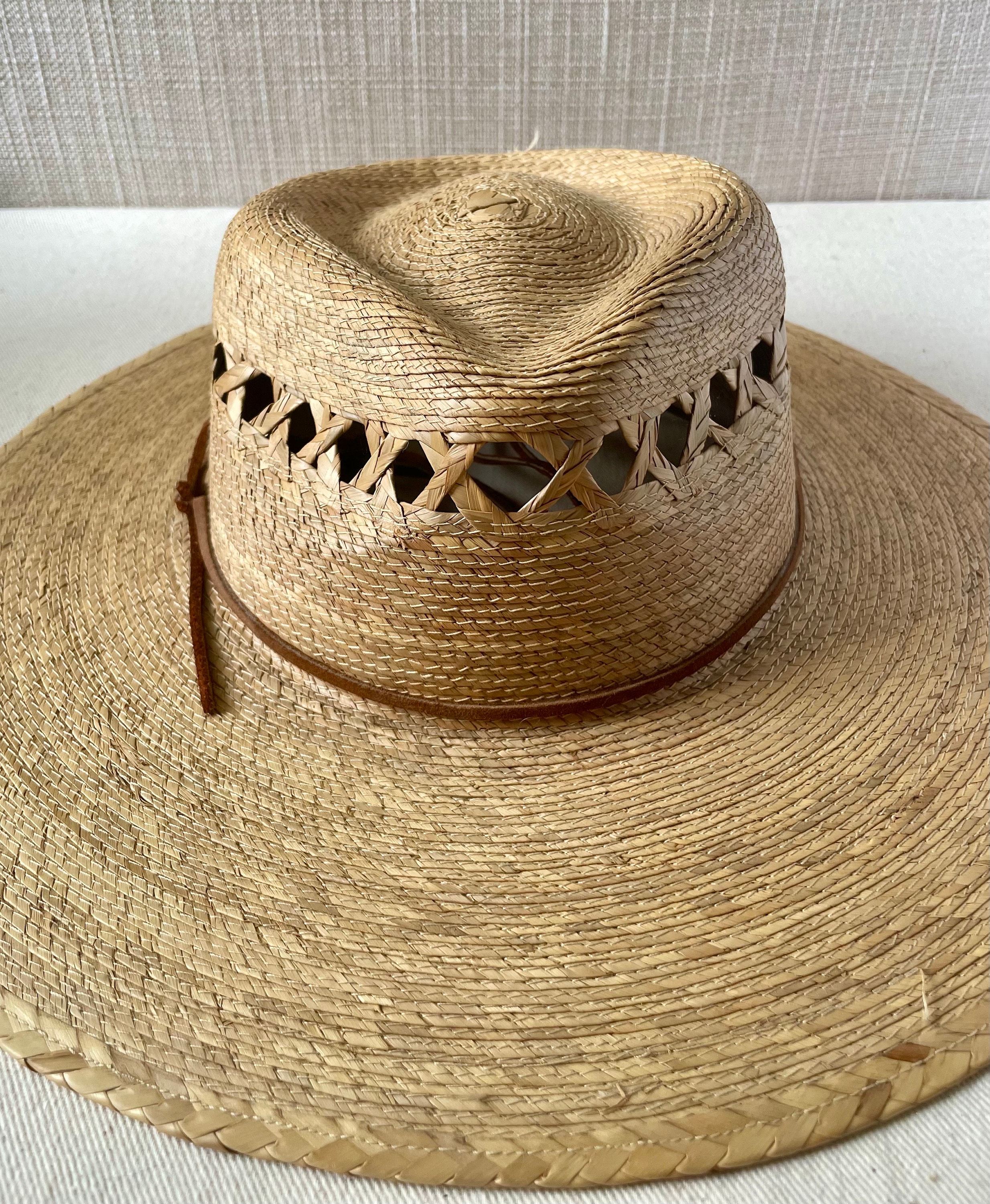 Vintage Tula Straw Hat With Leather Straps | Made in Mexico - Etsy