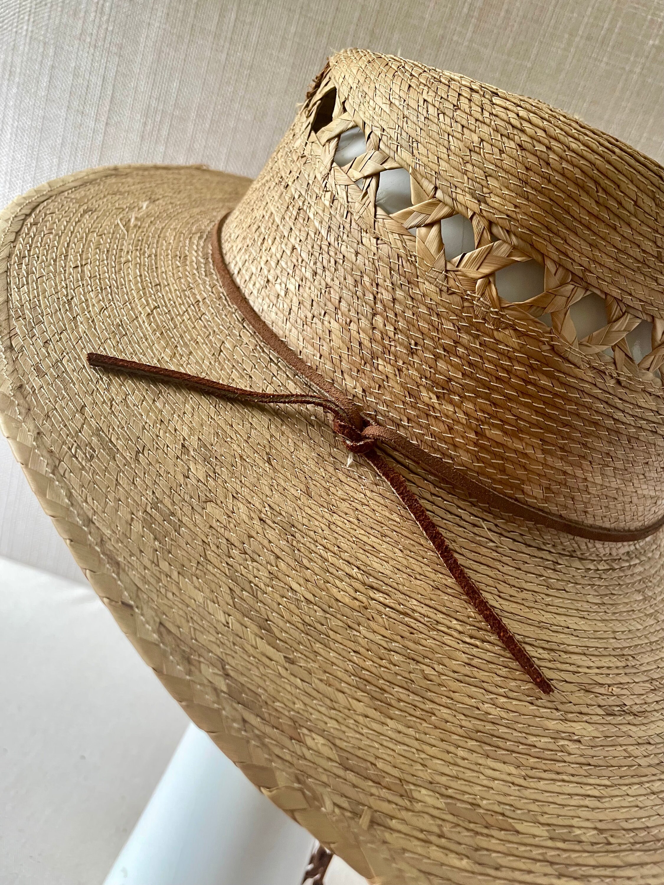 Vintage Tula Straw Hat With Leather Straps | Made in Mexico - Etsy