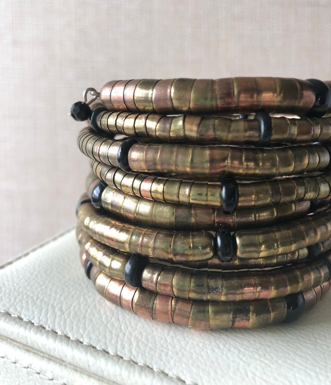 Vintage Metal Snake Coil Bracelet - Etsy