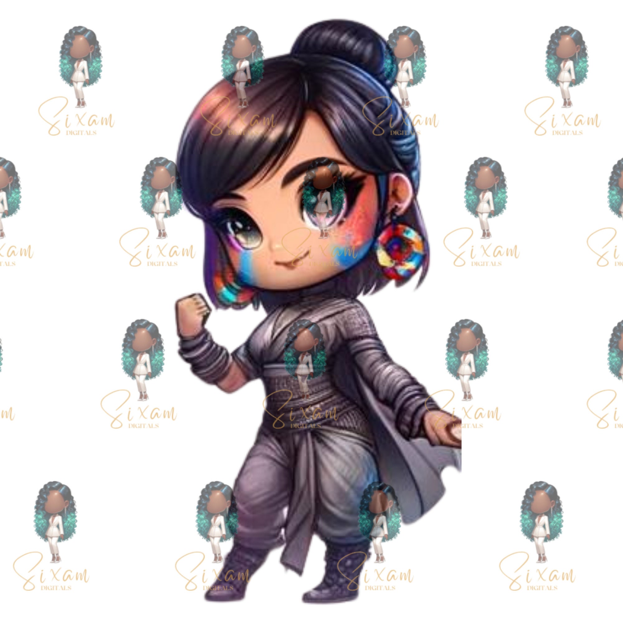 10 Cute Chibi Clipart Digital Download, Chibi Stickers, Chibi PNG ...