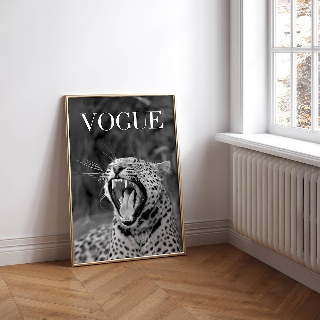 Vogue Leopard Wall Art Vogue Poster Vogue Prints Trendy Wall Art Black ...