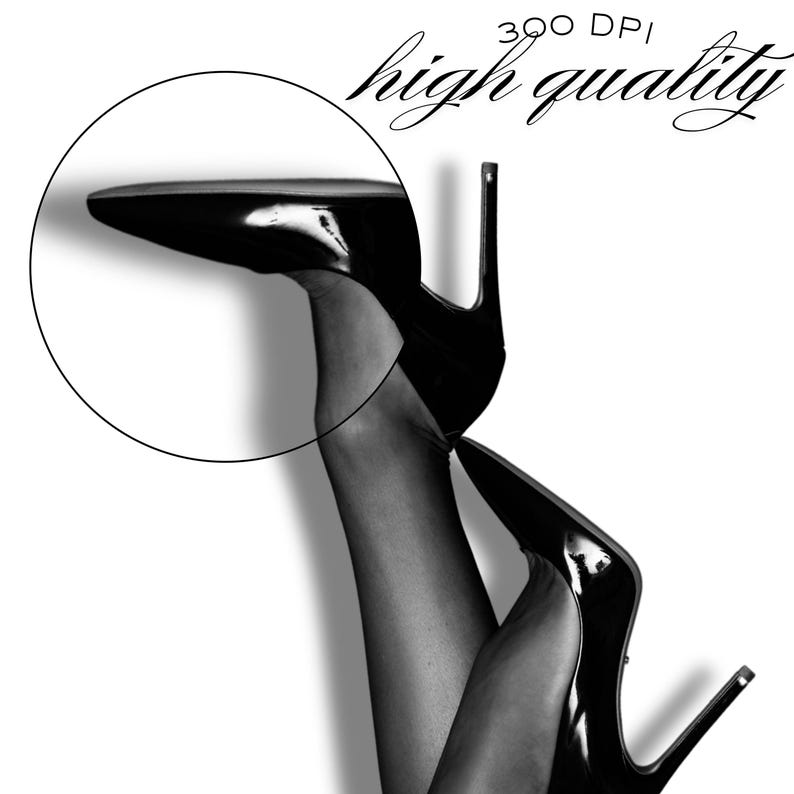 Black and White High Heels Print Luxury Retro Fashion Photography Chic ...