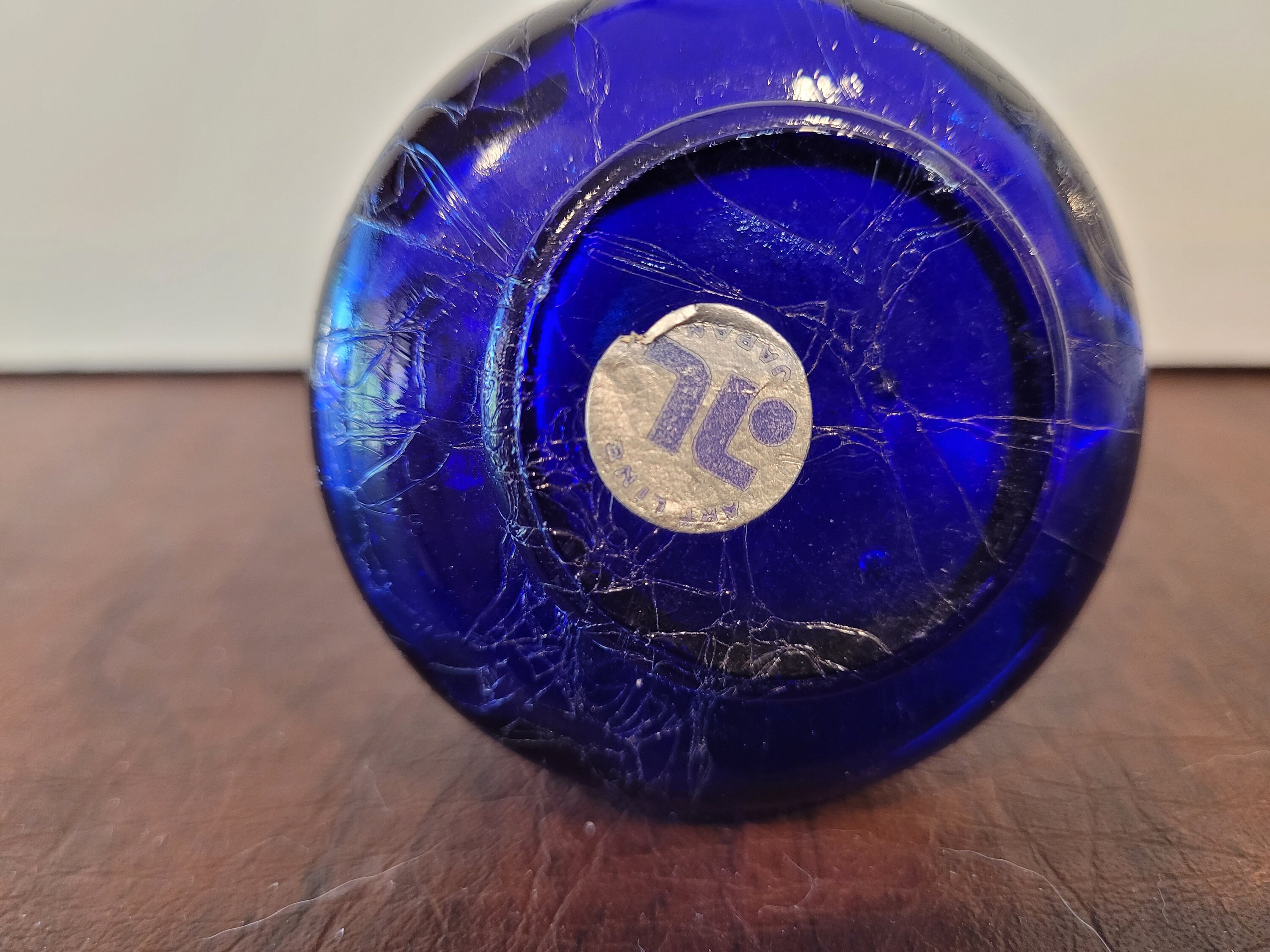 Vintage Cobalt Blue Japanese Art Line Crackle Bud Vase - Etsy