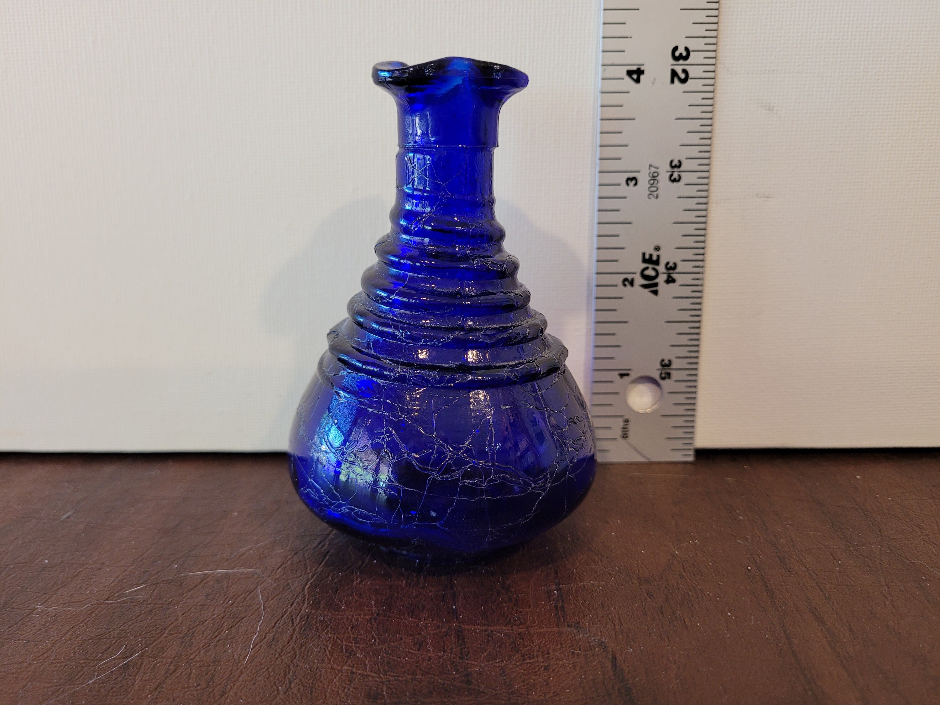 Vintage Cobalt Blue Japanese Art Line Crackle Bud Vase - Etsy