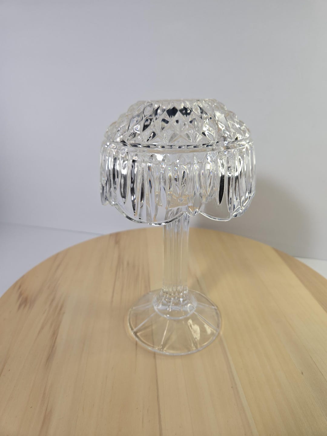 Vintage Shannon 24% Lead Crystal Fairy Lamp Candleholder, 2 Piece, 8 ...