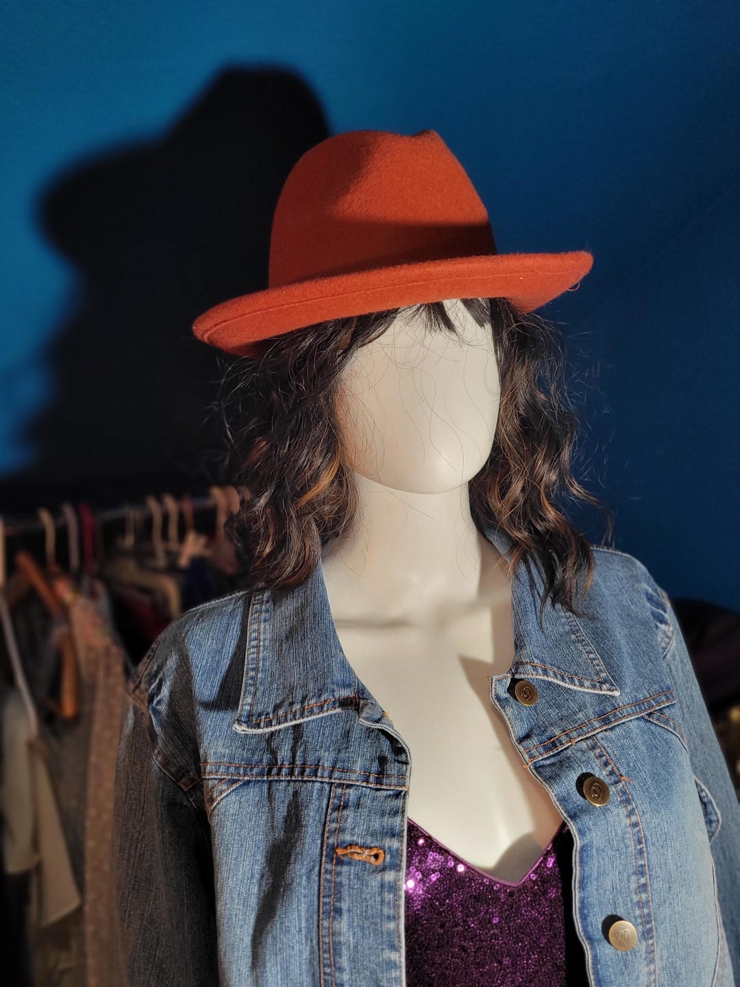 Old Fashioned, Wide Brim, Red Felt Fedora - Etsy