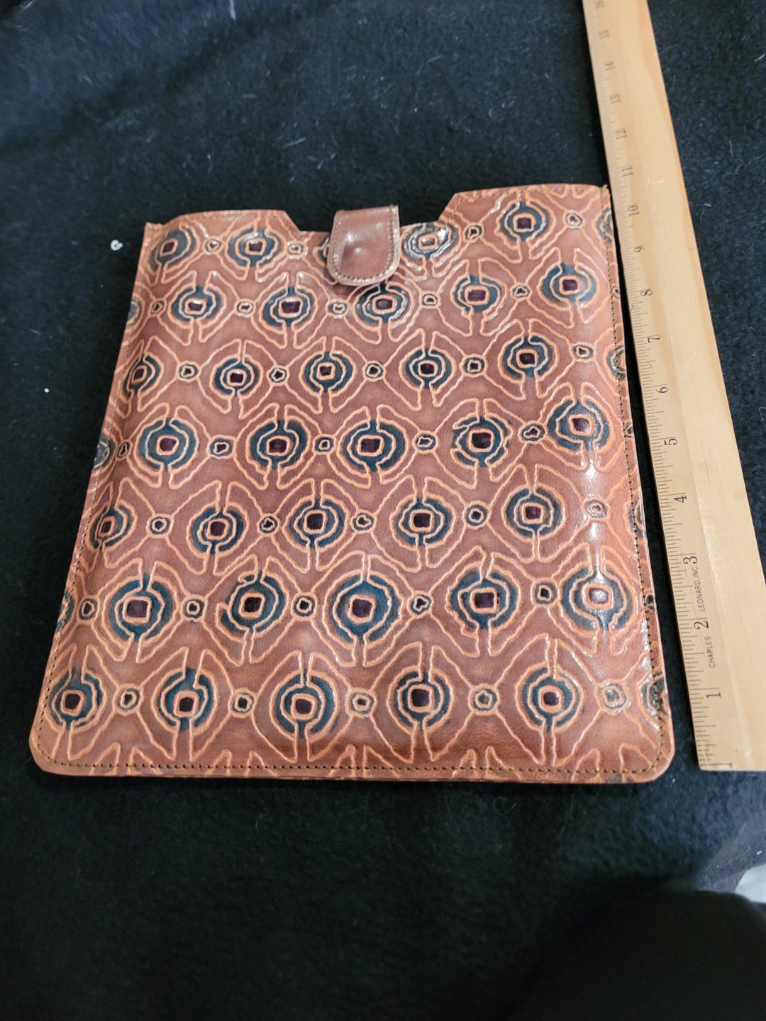 Tooled Leather Tablet Case: Padded Notebook Cover, Light Brown - Etsy