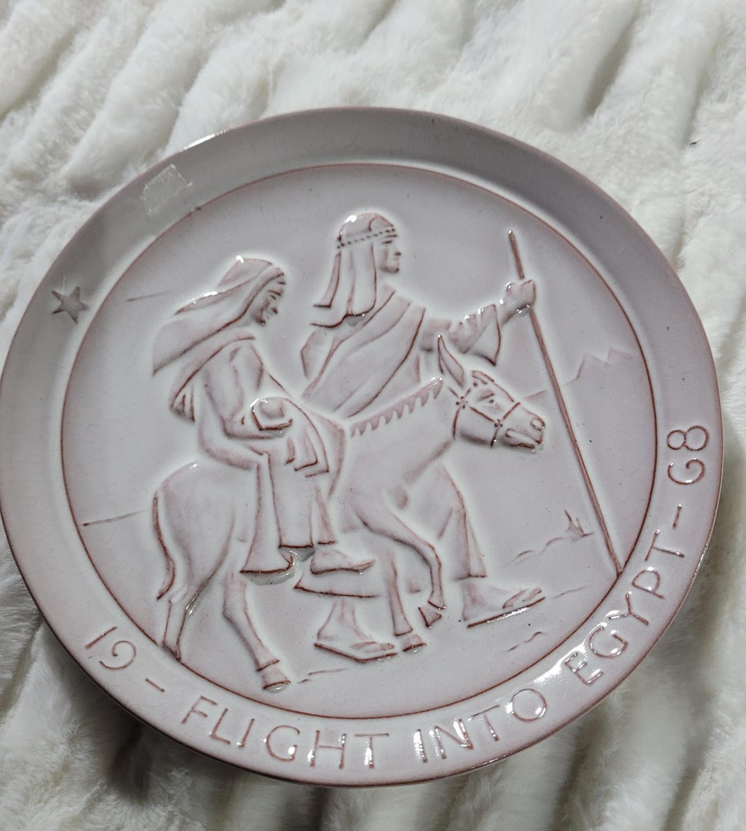 Frankoma Pottery 'flight Into Egypt' Plate: Signed 3D Art, 1968 ...