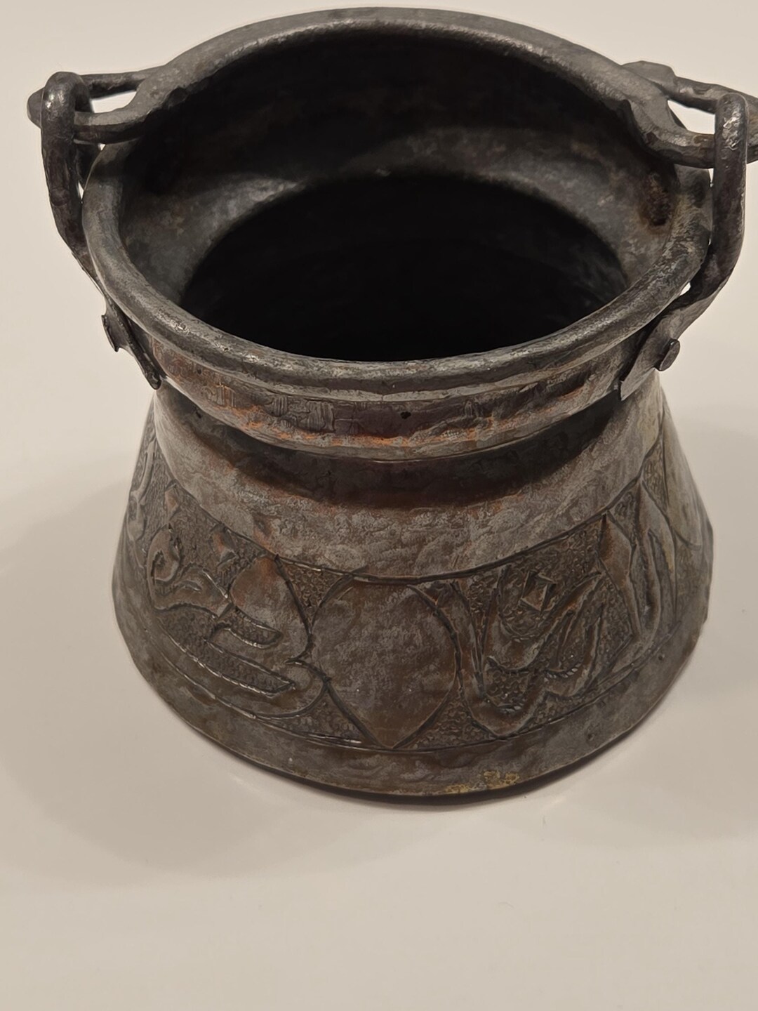 Antique Middle Eastern Islamic Hand-etched Tinned Copper Pot Arabic ...