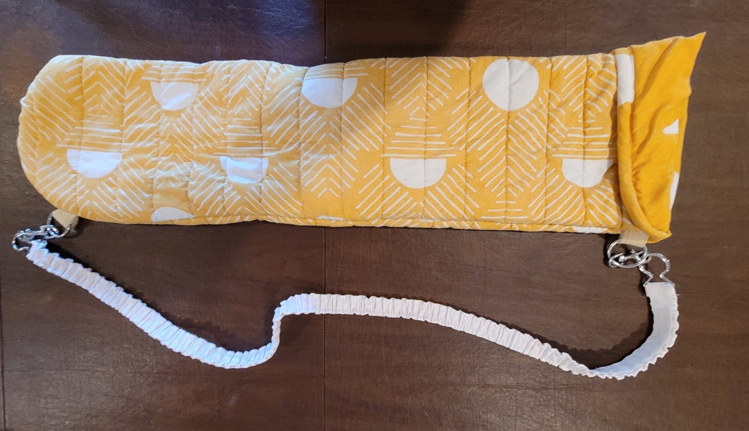 Flute Carrier Bag, Yellow and White Quilted Material; Crafted From ...
