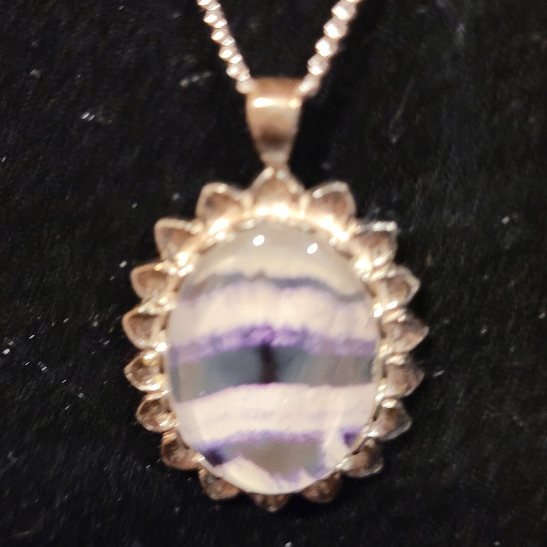 Rare Blue John Stone Pendant Necklace, Small - Etsy