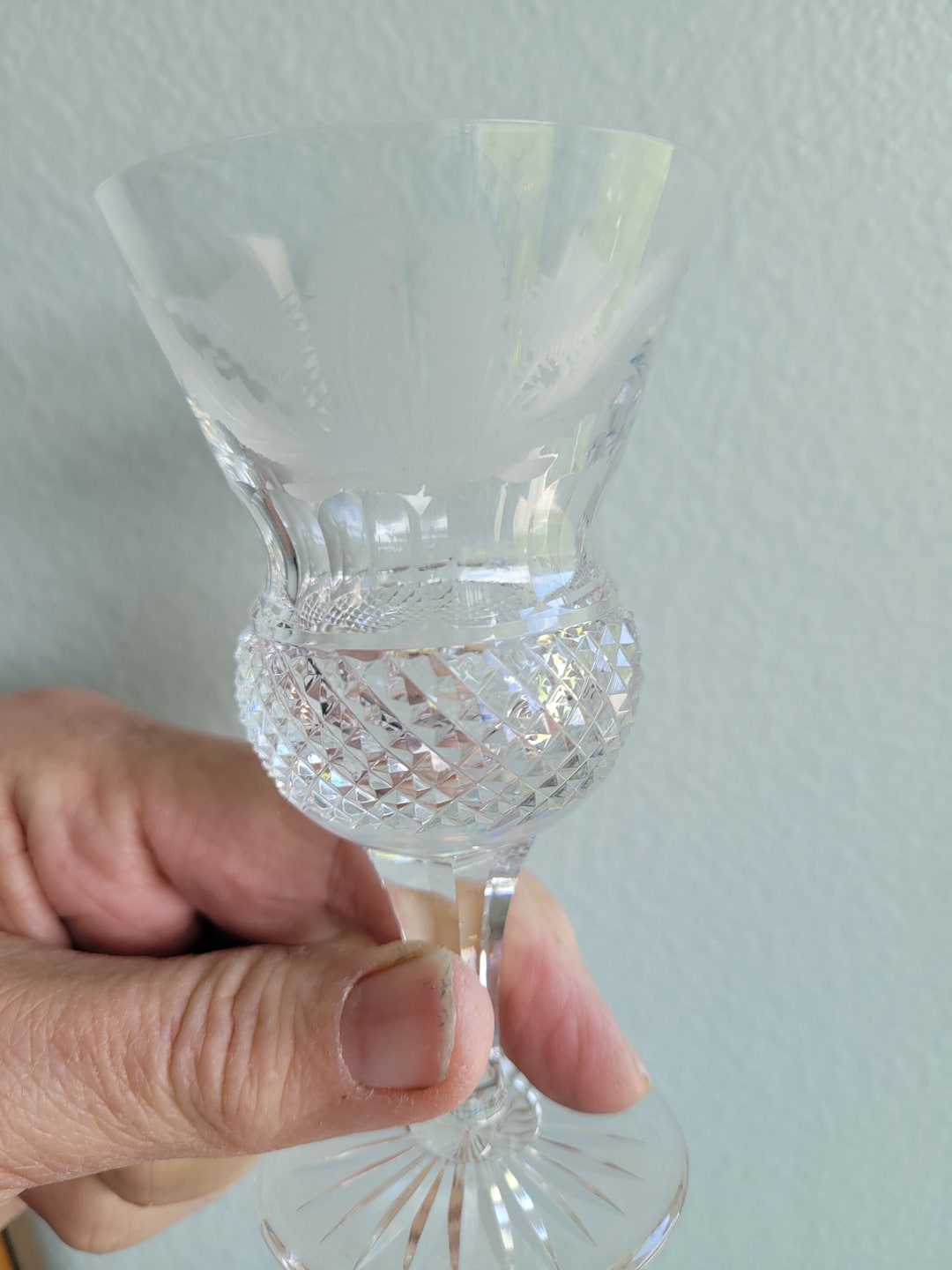 Edinburgh Etched Thistle Crystal 4-1/2"x 2-5/8" 2 Oz Claret Glasses - Etsy