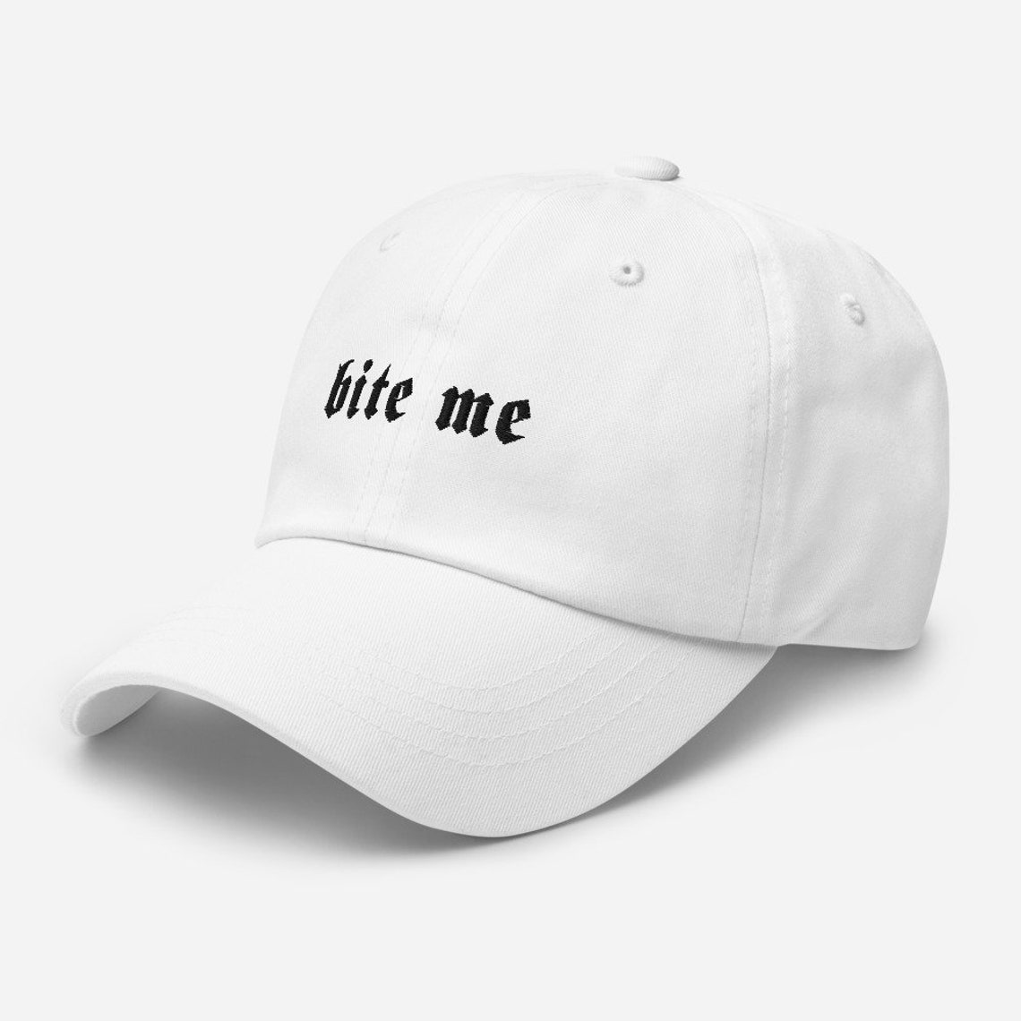 Bite Me Baseball Cap in White (embroidered) - Etsy