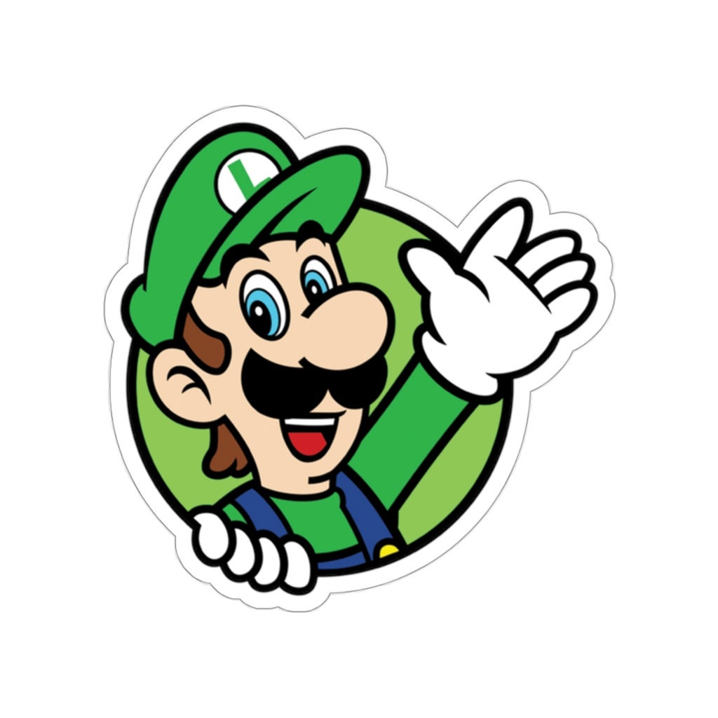 Luigi 2D Icon Super Mario Waterbottle Laptop iPhone Sticker | Etsy