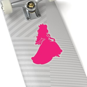 Princess Peach Silhouette Running Super Mario Bros Pink | Etsy