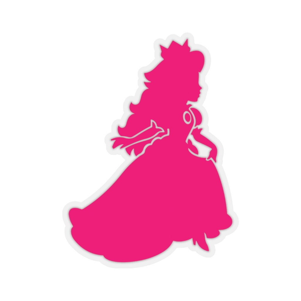Princess Peach Silhouette Running Super Mario Bros Pink | Etsy