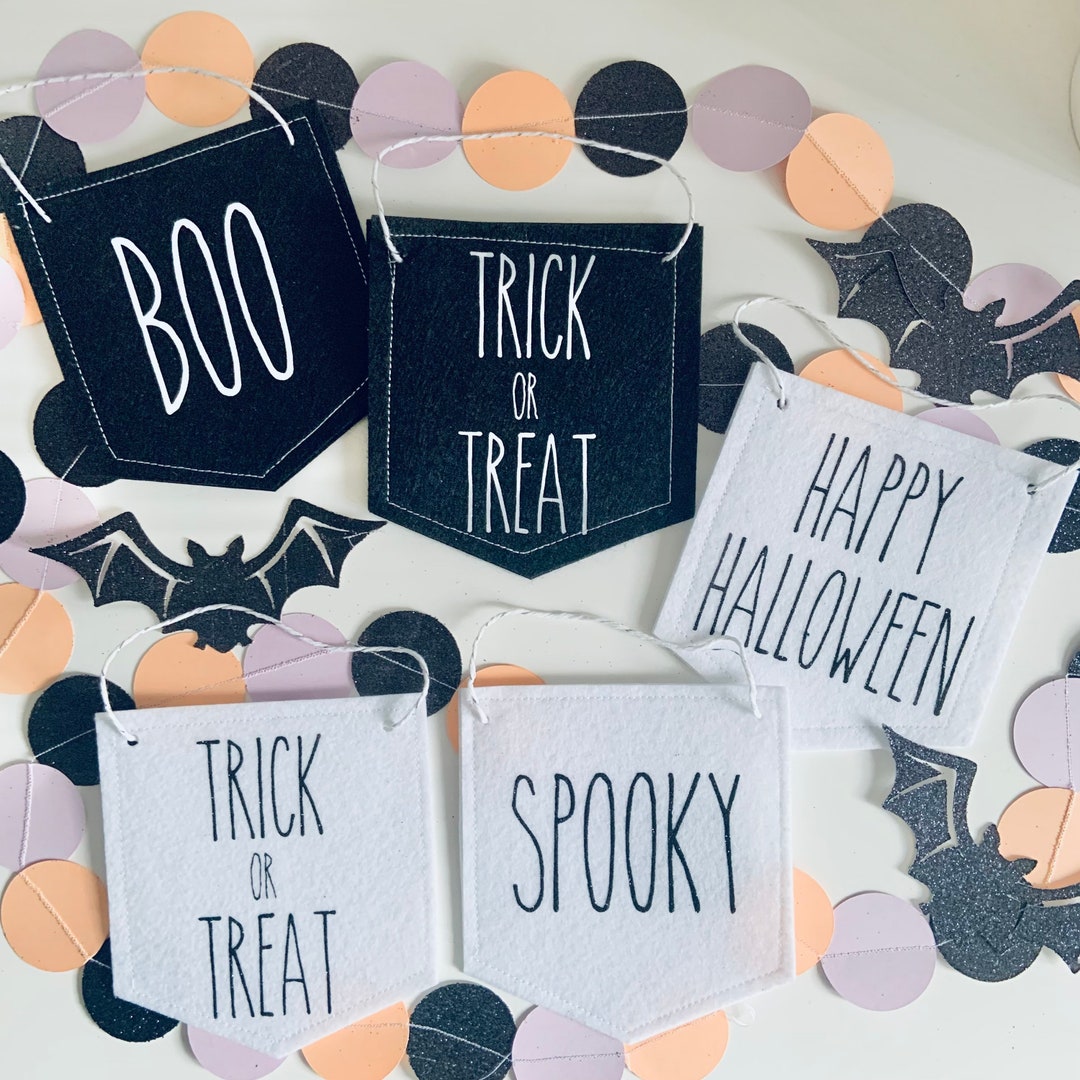Mini Halloween Banner, Cute Halloween Decoration, Halloween Bunting ...