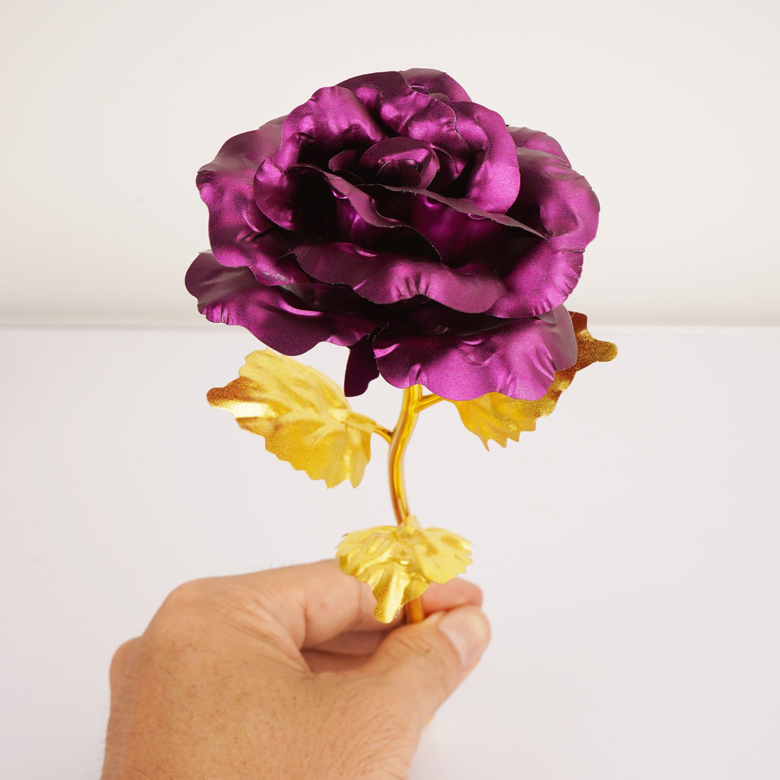 24K gold roseArtificial Flowers plastic long stem rose | Etsy