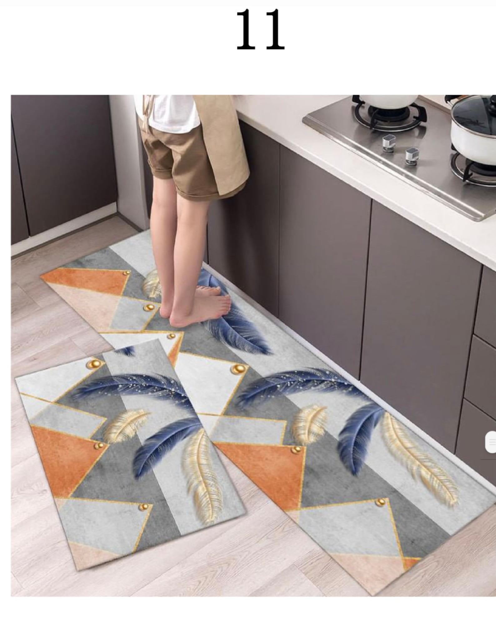 3D Printed Geometric 2 Pc Water Absorbent Anti Fatigue Hard Long ...