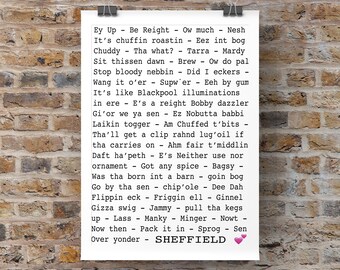 Yorkshire Slang Dialect Multiple Sayings Print Wall Art - Etsy