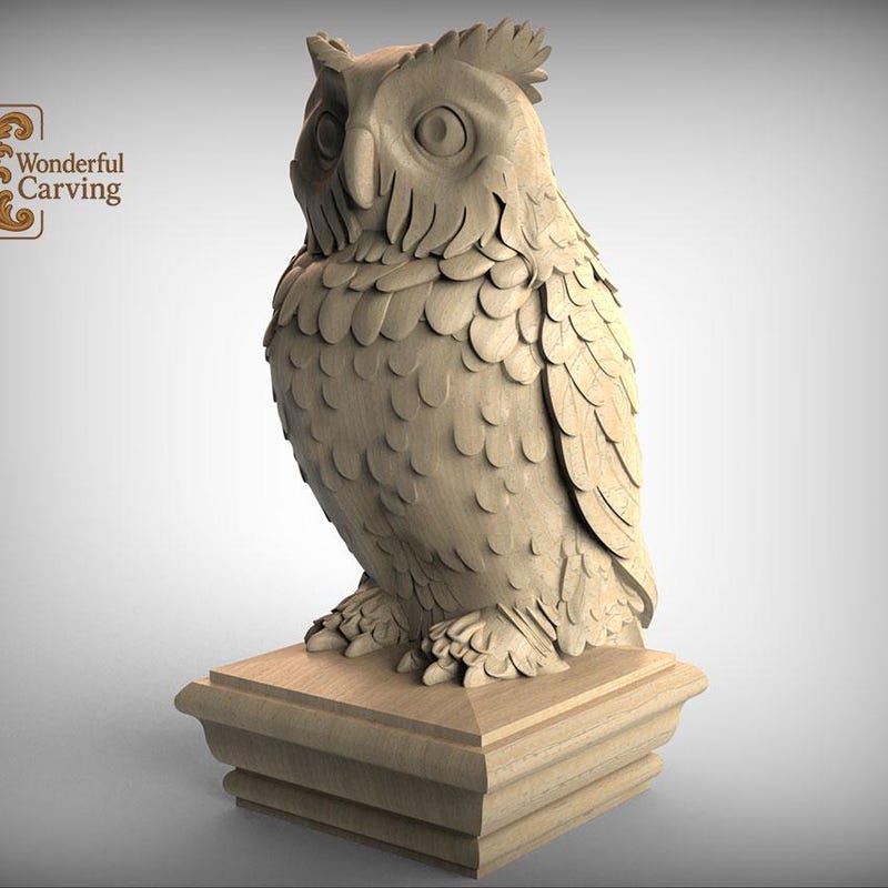 Wood Owl Newel Post - Etsy