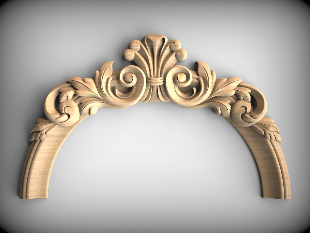 Baroque Style Wooden Arch Decoration Classic Swirls and Foliage Design ...
