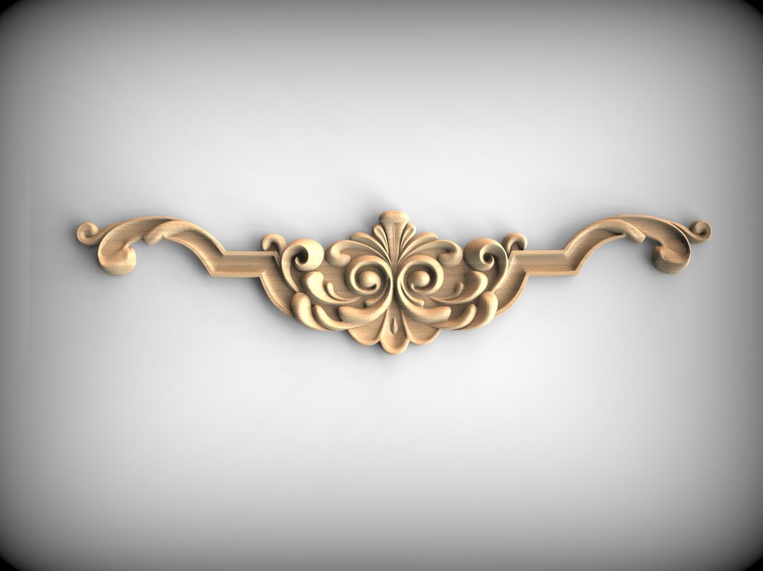 Rococo-style Carved Wood Onlay Decorative Applique for Mantels and ...