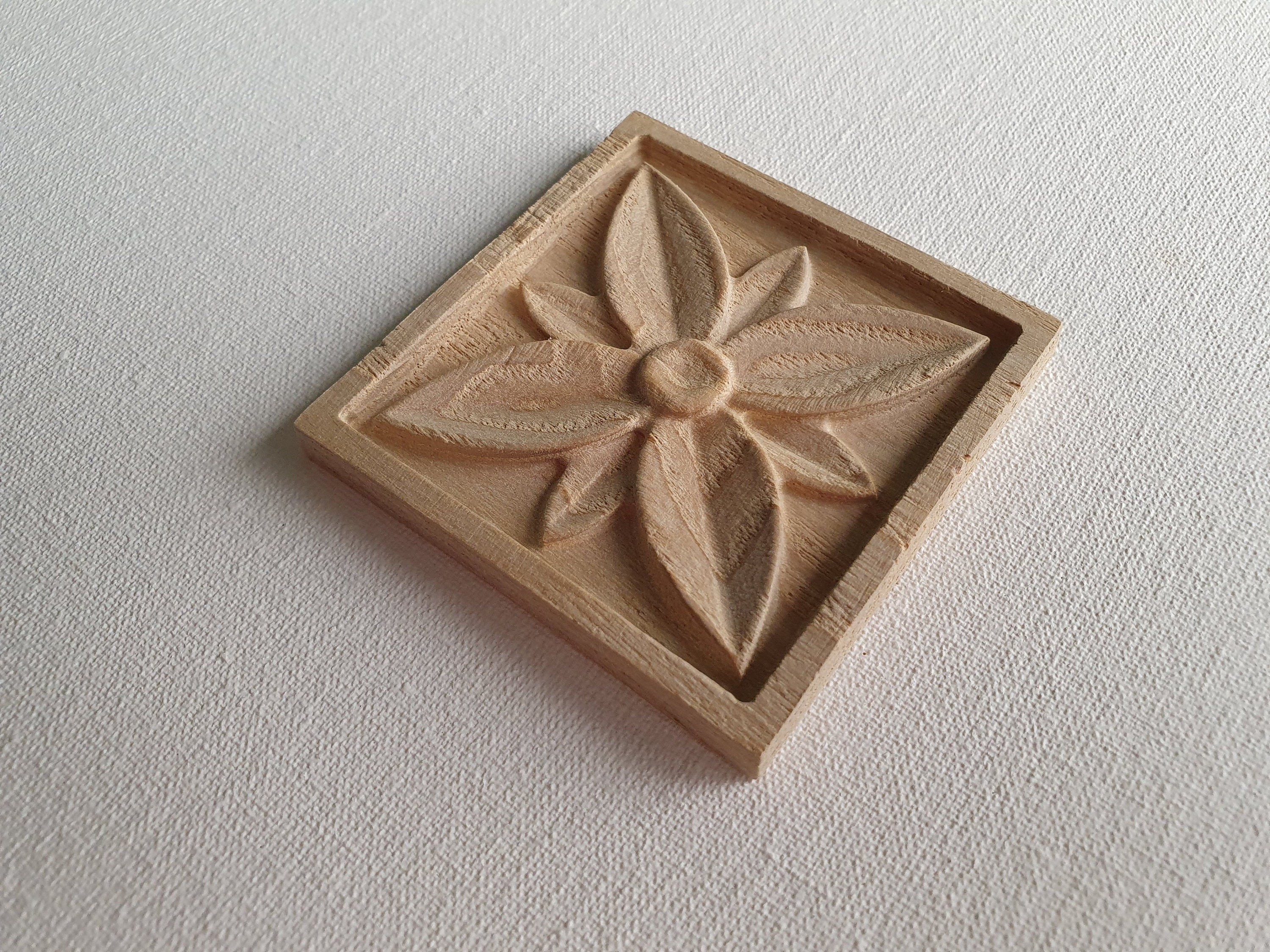 Square Wooden Rosette Unfinished Floral Applique Furniture - Etsy
